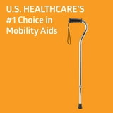 Medline Gel Grip Offset Aluminum Adjustable Cane, Chrome - Walmart.com