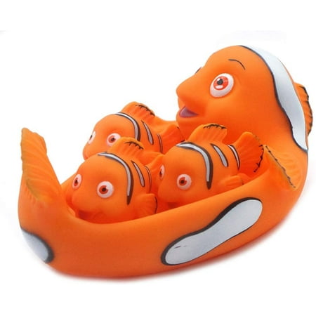 Rubber Clown Fish Family Bathtub Pals - Floating Bath & Pool Toy ...
