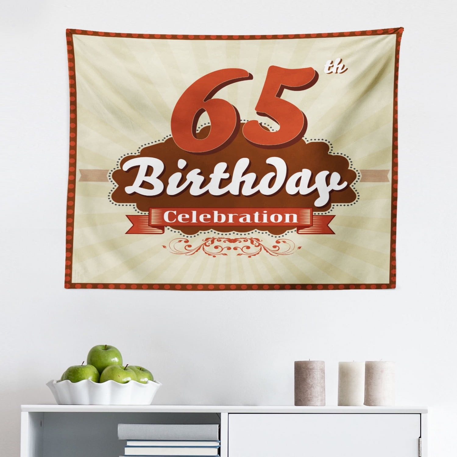 65th Birthday Tapestry, Special Day for 65 Years Old Surprise Balloons ...