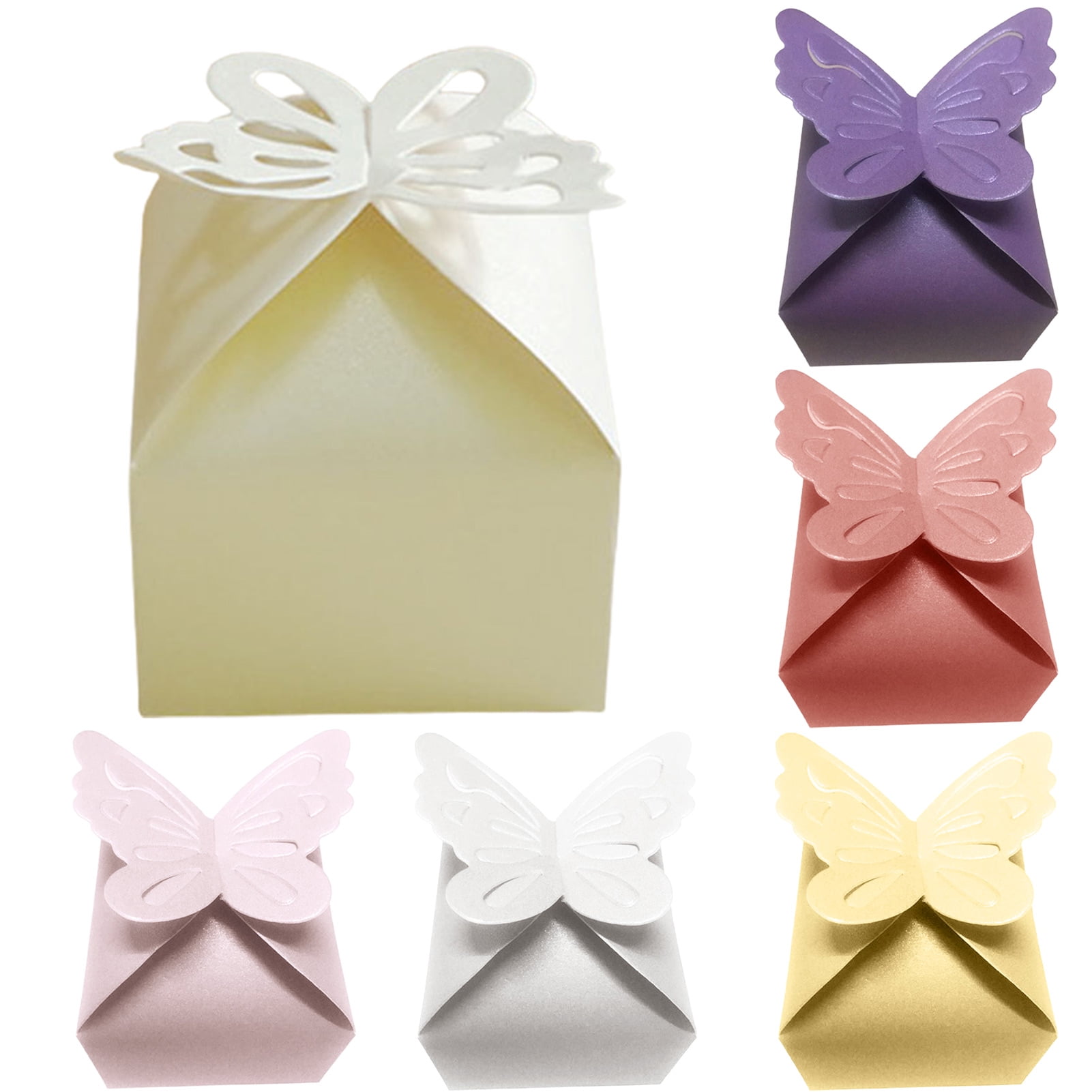 Dream Lifestyle 50 PCS White Butterfly Favor Boxes Girl Baby Shower ...