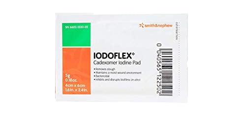 Iodoflex Pad Impregnated Dressing 1-1/2 X 2- 3/8 Inch Gauze Cadexomer ...