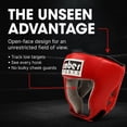 Amber Fight Gear Leather Open Face Boxing Headgear - No Cheek Sparring ...