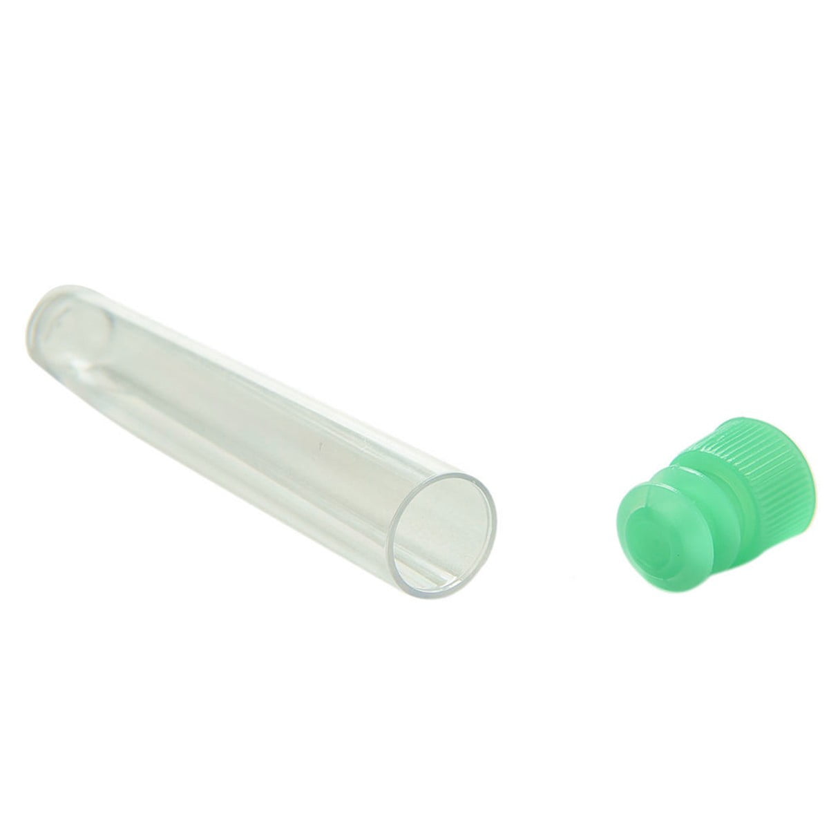 1PCS Clear Plastic Test Tubes with Green Caps Stoppers 12x75mm ...