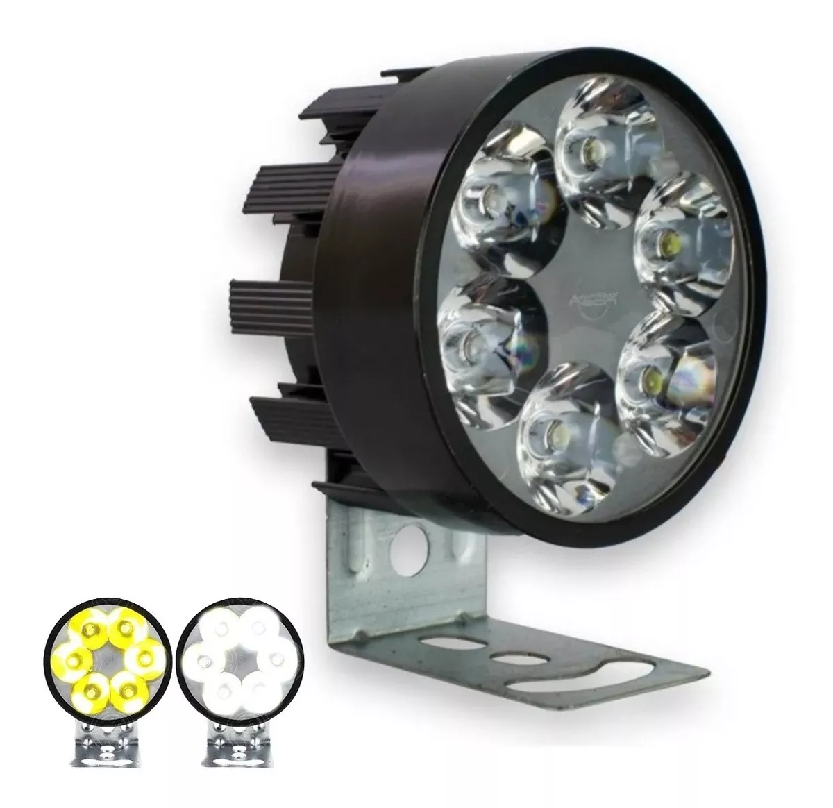 Faro 6 Led Bicolor Redondo Moto Auto Fijo Estrobo 12v | Bodega Aurrera ...