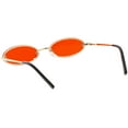 Retro Small Rimless Oval Sunglasses Slim Arms Color Tinted Lens 54mm ...