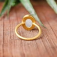 ELANZAA JEWELS- Moonstone Ring Adjustable Gold Plated Band - 925 ...