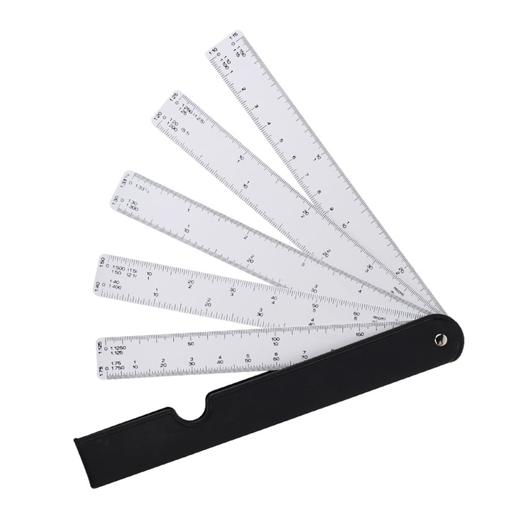 Drafting Fan Shaped Plastic Architect Engineering Metric Scale Ruler ...
