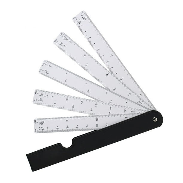 Drafting Fan Shaped Plastic Architect Engineering Metric Scale Ruler ...