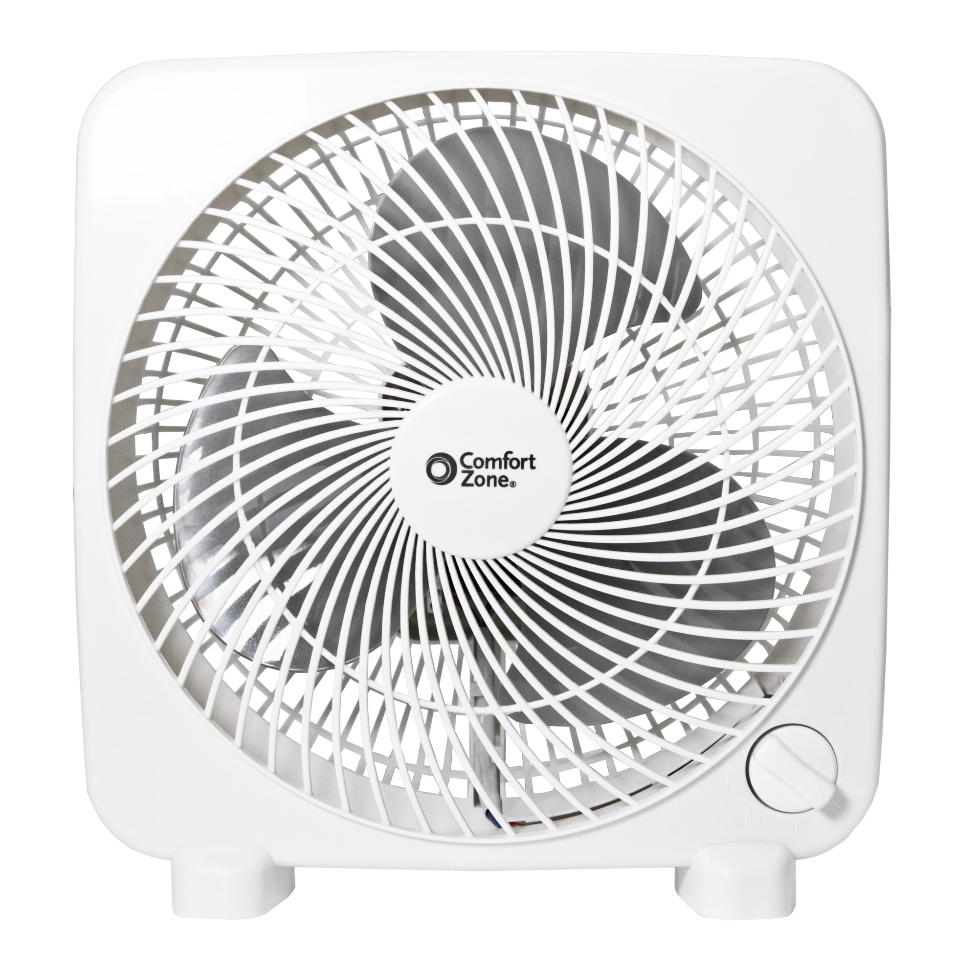 Comfort Zone 9" 3-Speed Portable Box Fan, White – Walmart Inventory ...