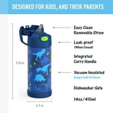 Thermos Stainless Steel Funtainer Water Bottle with Straw, Dinosaur, 14 oz - Walmart.com