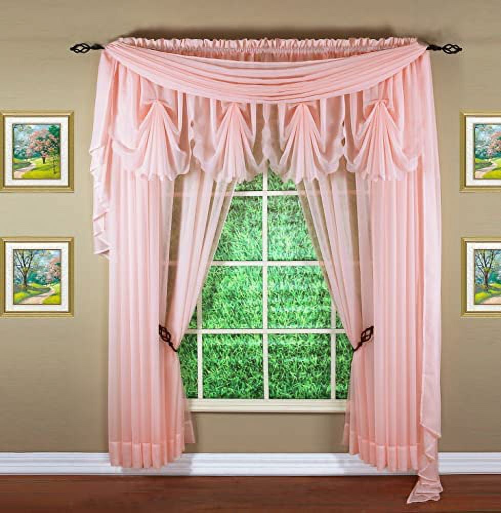 Emelia Original Voile Panel 95", Rose, 60" W X 95" L - Walmart.com