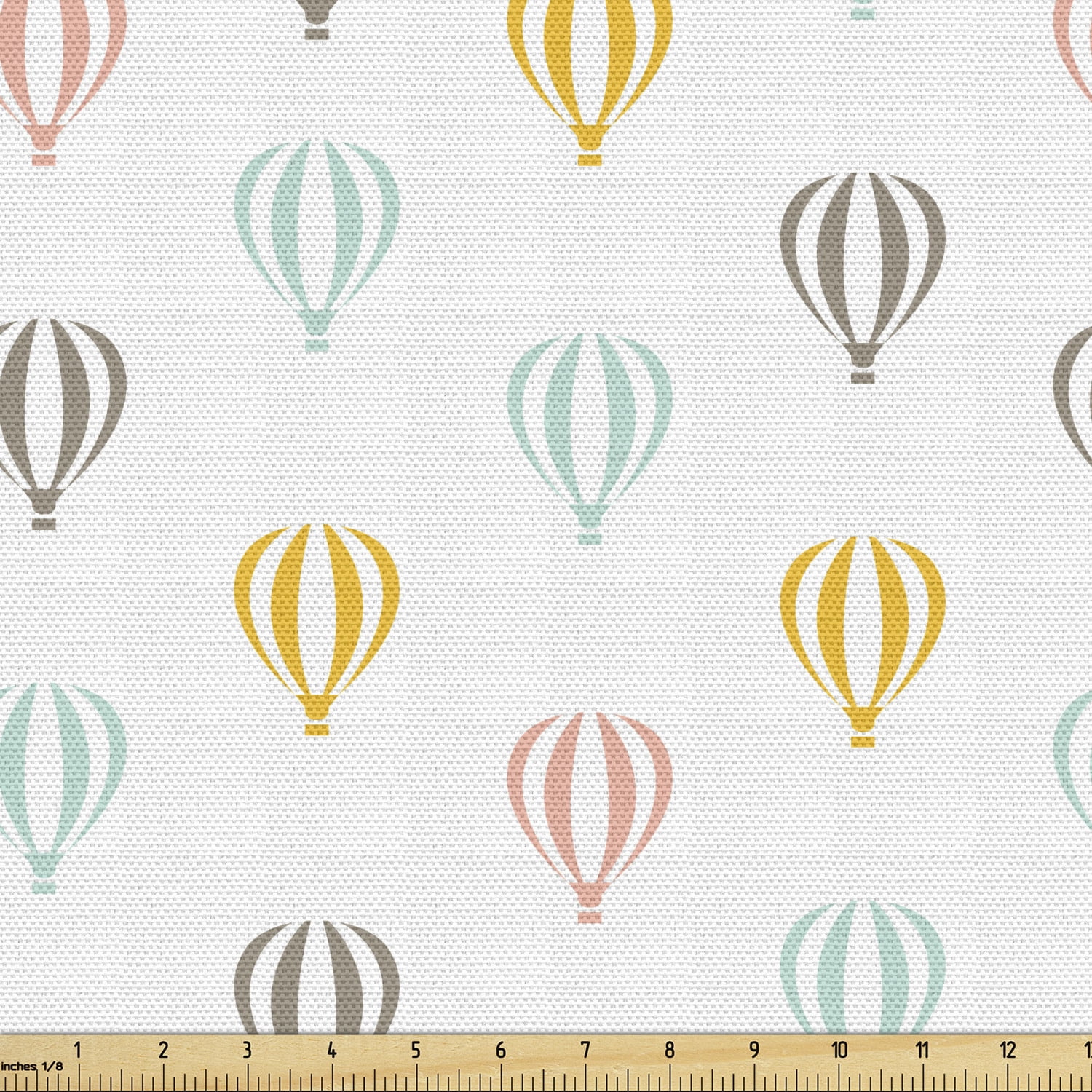 Adventure Cartoon Fabric by the Yard Upholstery, Minimalist Hot Air ...