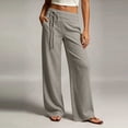 Busydd Elastic Waist Pants for Women with Side Pockets Solid Color ...