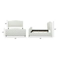 Jennifer Taylor Home Marcella Tufted Wingback King Bed Antique White ...