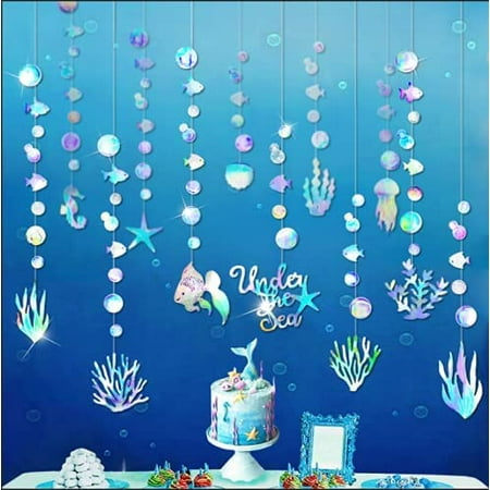 12 Strings Iridescent Under The Sea Party Decorations Ocean Beach Kids ...
