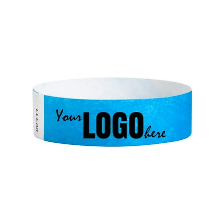 Wristco Neon Blue custom Imprint Wristbands - 500 count Tyvek AA x 10A ...