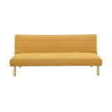 Pemberly Row Convertible Sofa in Marigold Yellow Fabric Upholstery ...