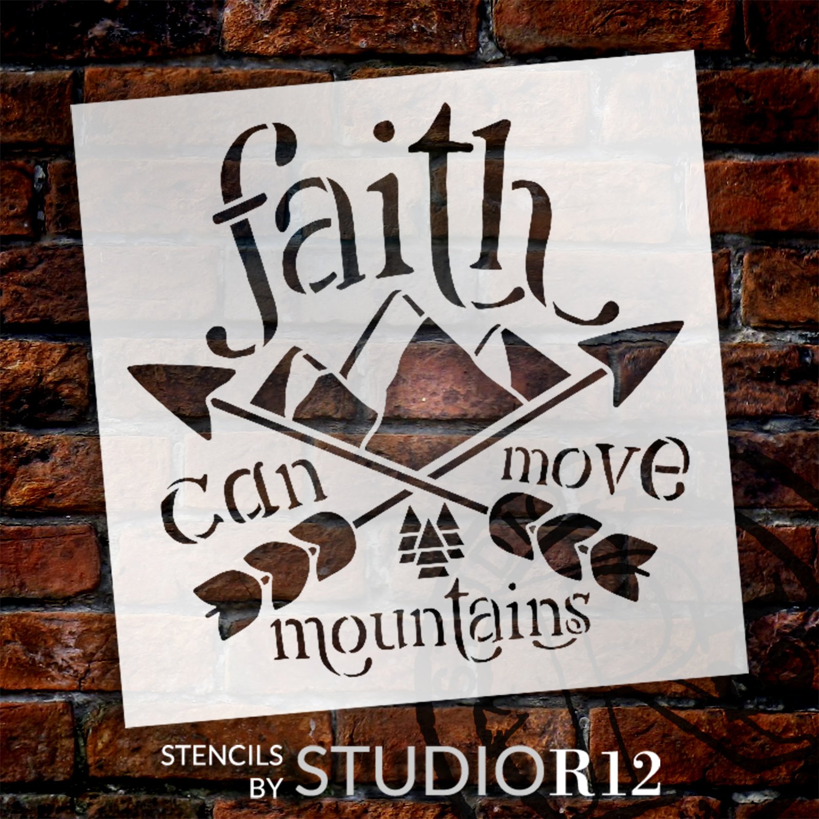 Faith Can Move Mountains by StudioR12 Craft DIY Arrow Home Decor Paint Faith & Inspiration Wood ...