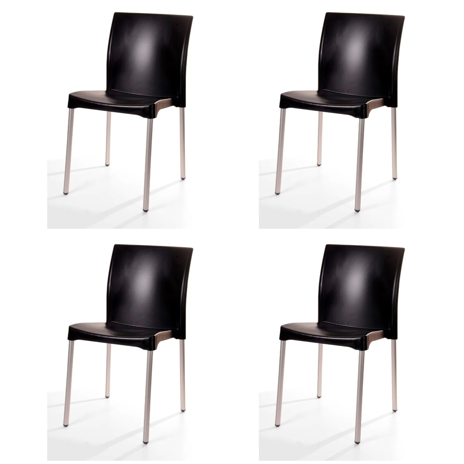 Paquete De 10 Sillas Vivanti Negras Plásticas Restaurante comedor ...