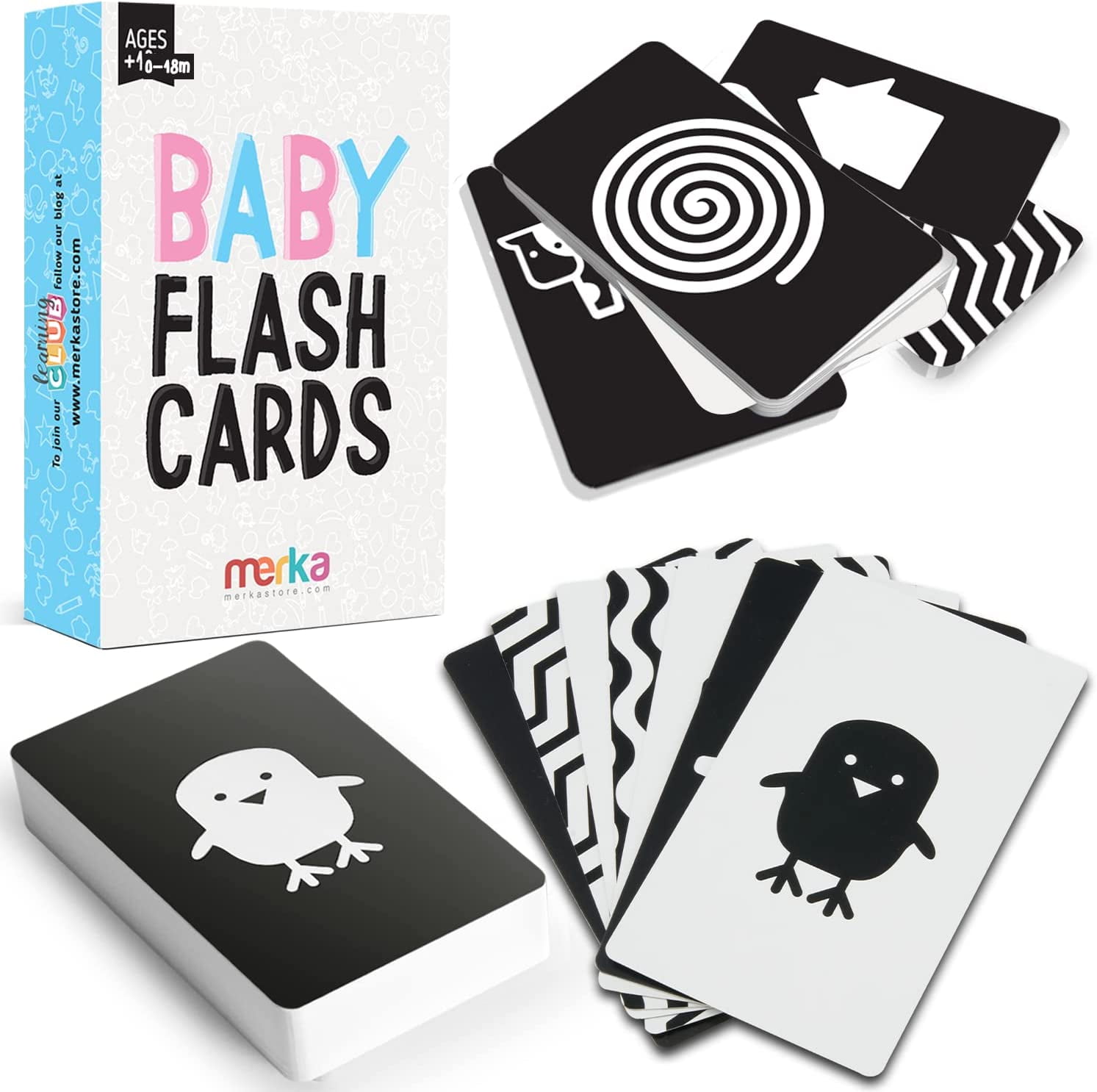 High-Contrast Baby Flashcards – Set of 50 Black-and-White Flash Cards ...