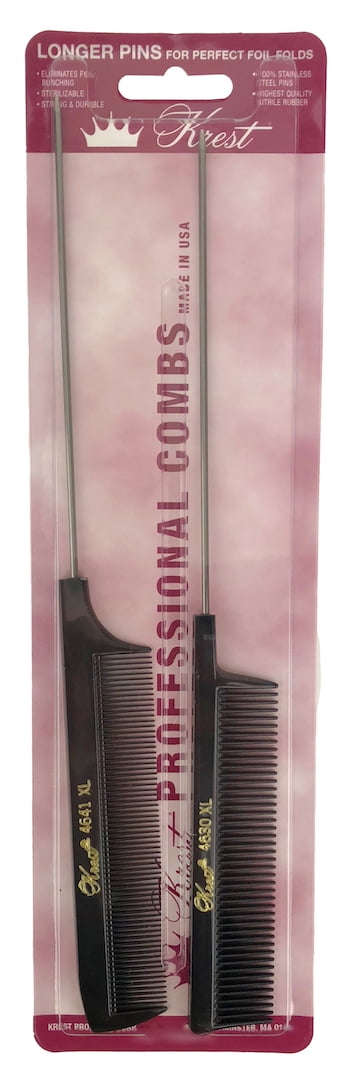 Krest Pintail Combs Weaving Foiling Fine Tooth Rattail Hair Comb Rat ...