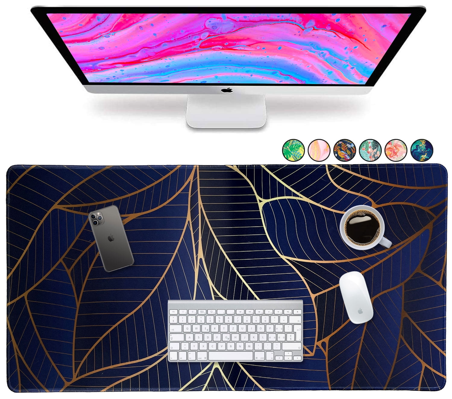 French Koko Large Mouse Pad Long Desk Mat Keyboard Pad Protector Pretty ...