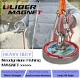 ULIBERMAGNET Fishing Kit, 700LBS Pull, N52 Neodymium, 75mm Diameter ...