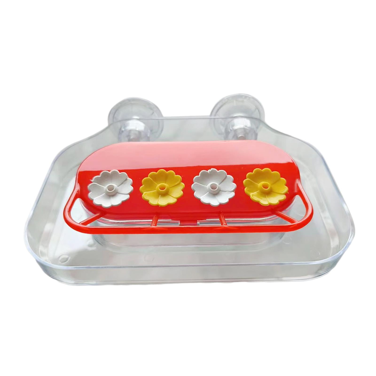 Window with 4 Feeding Ports, Strong Suction Cups Bird Water Station ...