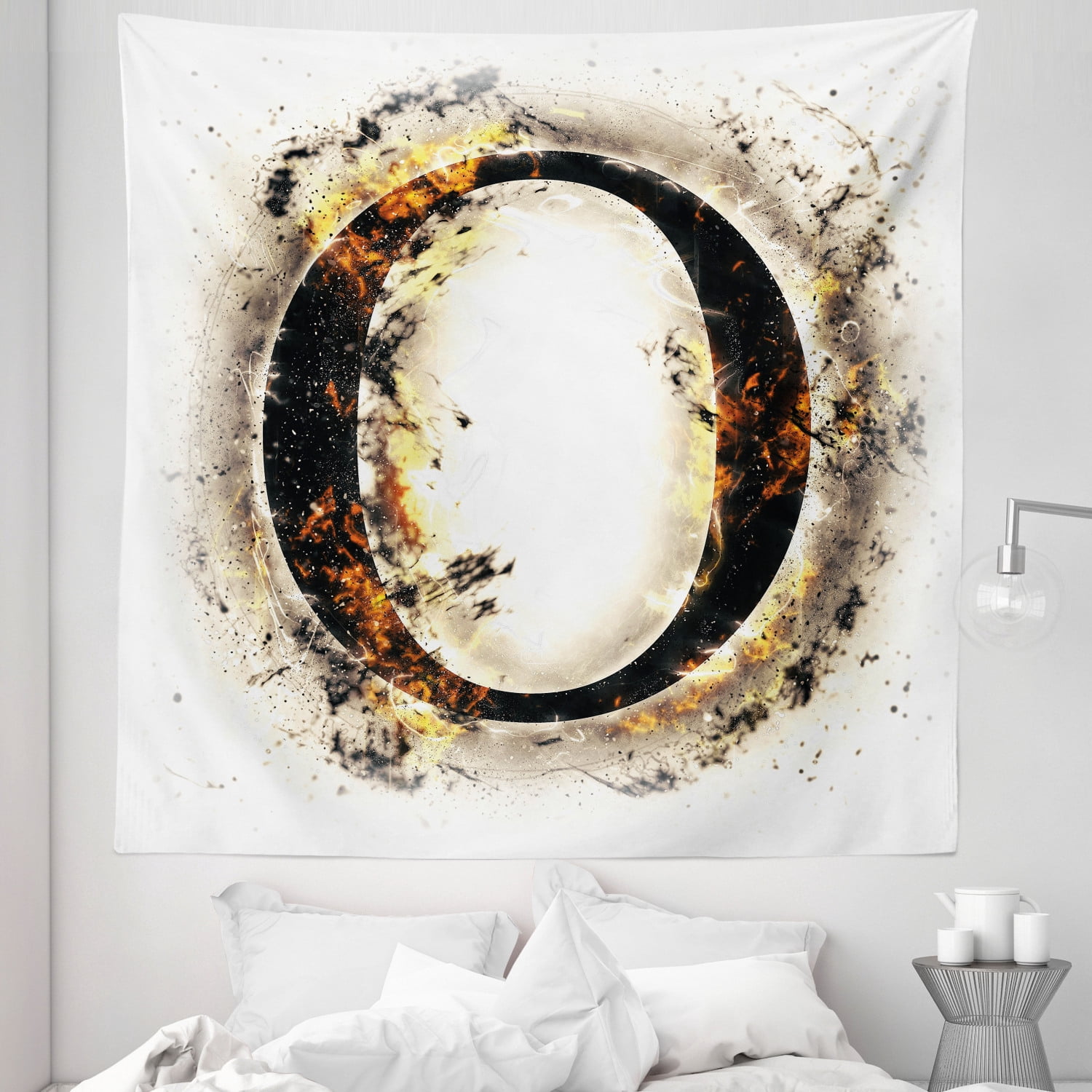 Letter O Tapestry, Alphabet Abstract Concept Hot and Fiery Letter O ...