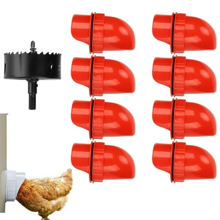 Poultry Feeder Chicken Feeder 8 Ports Chicken Feeder Ports Kit And 1 ...