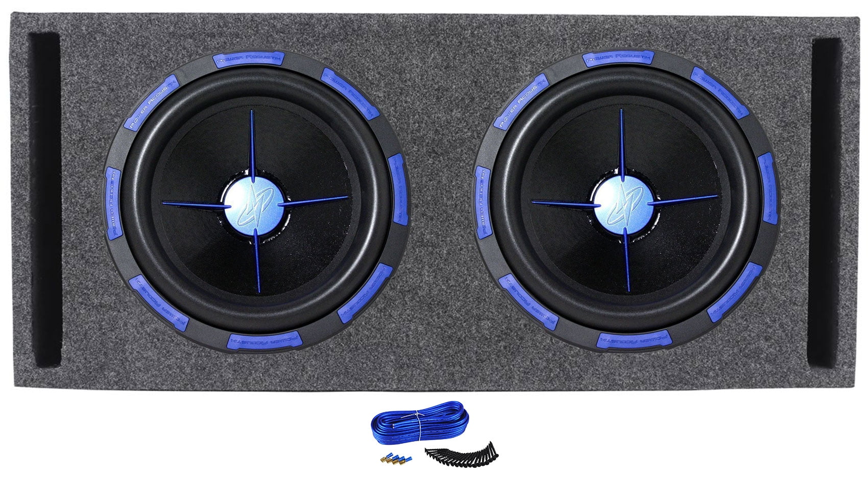 (2) Power Acoustik MOFO-122X 12" 2700w Car Subwoofers+Vented Sub Box ...