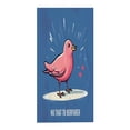 Cute Pink Bird Beach Towel with Yellow Orange Legs Featuring Floating ...