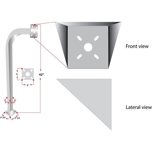GooseNeck with Hood Cover for Keypad Stand Intercom Holder Curve Goose ...