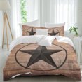 4 Piece Duvet Cover Set Queen, Western Theme Texas Star Soft Breathable ...