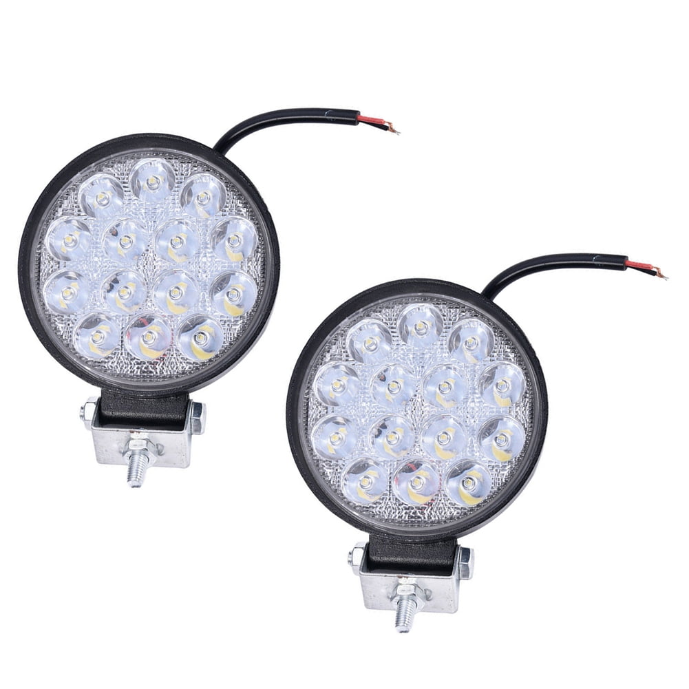LABLT 2X 4 inch 42W Led Flood Round Work Light off-road Truck Car SUV ...