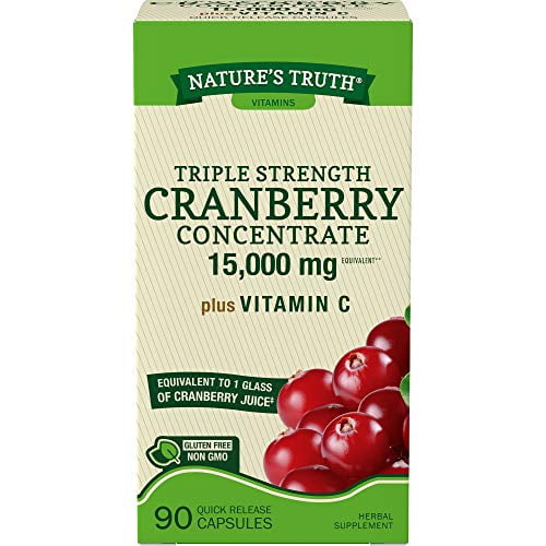 Nature's Truth Triple Strength Cranberry Concentrate 15000 mg Plus ...