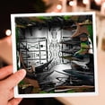 3drose, a Deep Shadow Box of Black and White Surrounded by Wispy Greens ...