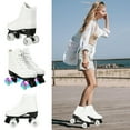 EONROACOO White Skates with Light up Wheels, Roller Skates for Women ...
