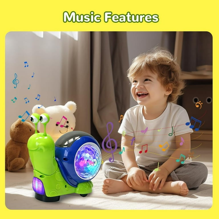 Toys For 6 Month Old Boy MINIARTIS Baby Crawling Toys | Musical Snail ...