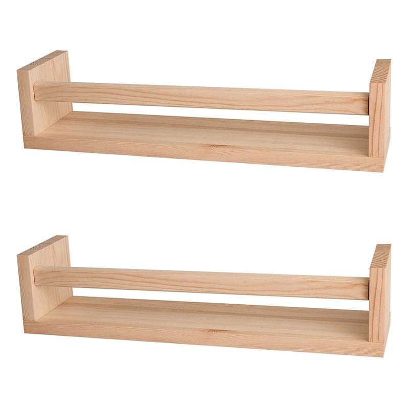 Click here for Unbranded 2pcs Bookshelf natural Wood Floating Wal... prices