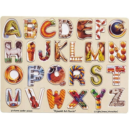 Melissa & Doug Alphabet Art Wooden Puzzle (26 pcs) - Walmart.com