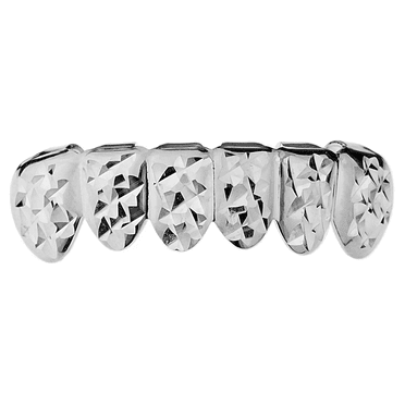 Grillz Set Silver Tone Upper Top And Bottom Lower Plain Teeth Hip Hop ...