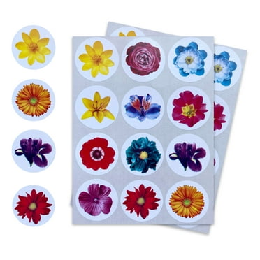 100 Flower Stickers, Floral Sticker Pack for Scrapbook, Laptop ...