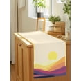 Burlap Table Runner 36 Inches Long, Abstract Nature Sunset Landscape ...