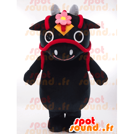 Hanada Mai Taro SPOTSOUND mascot, black and red cow, very successful ...