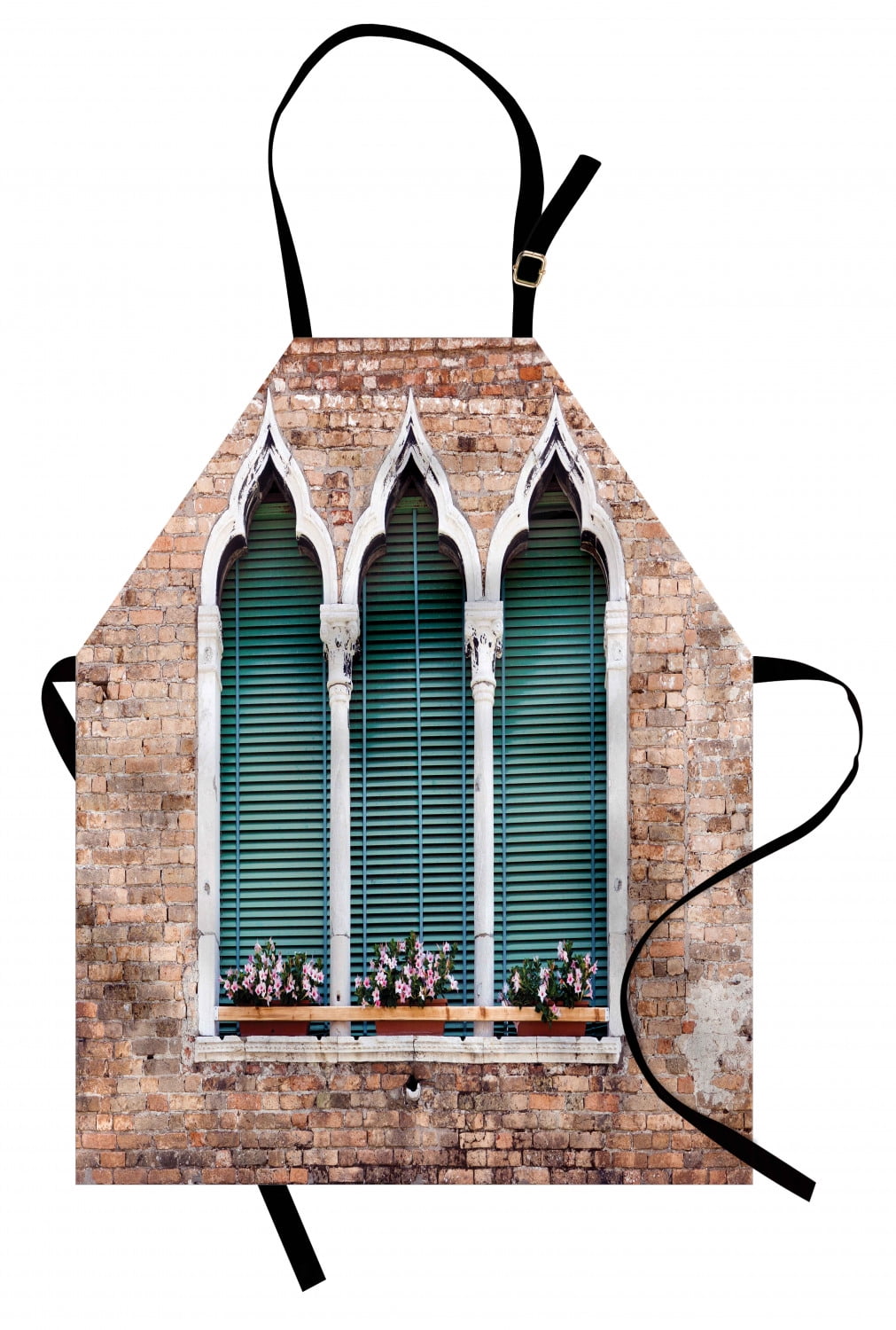 Venice Apron Traditional Ancient Gothic Style Windows with Flower Pots ...