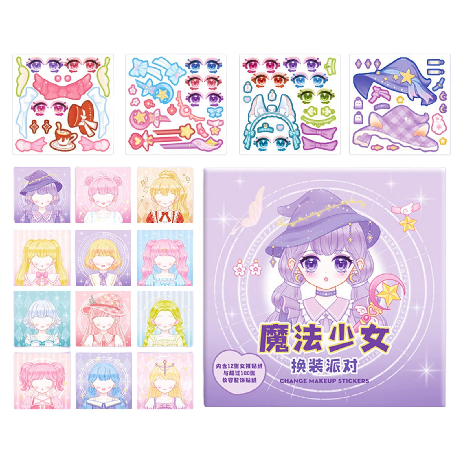 12Pcs Princess Themed Face Stickers Make A Face Sticker Book for Kids ...
