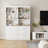 "Homfa 71"" Open Shelf Furniture, 3 Tier Wooden Book Bookshelves Unit ...