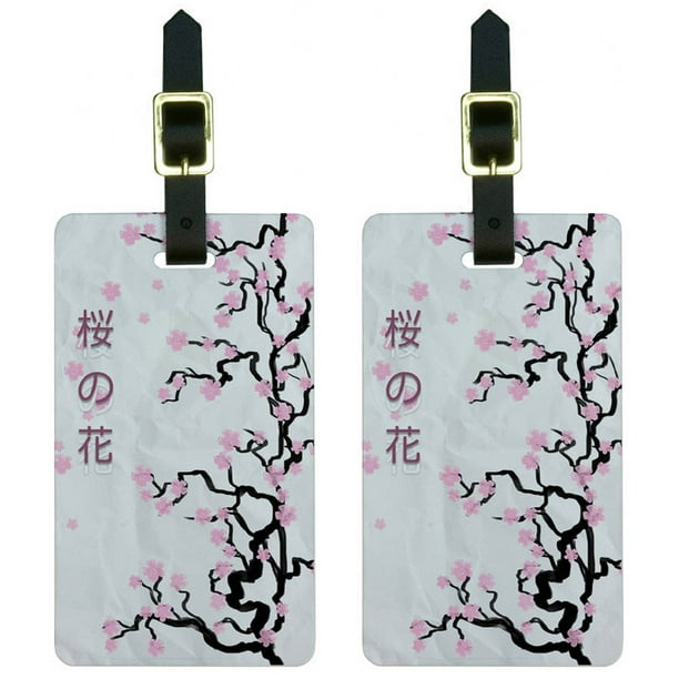 Cherry Blossoms Tree Asian Japanese Symbols Luggage Tags Suitcase ID ...