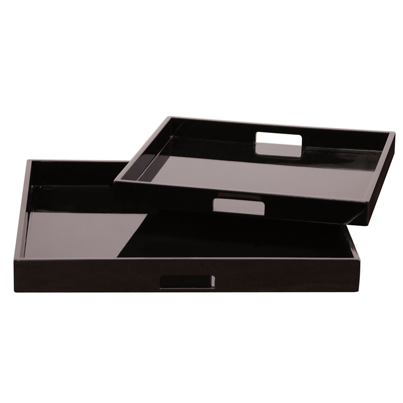 Elizabeth Austin Lacquer Wooden Tray - Set of 2 - Walmart.com